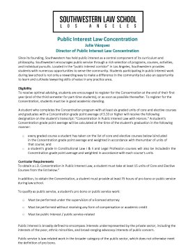 Concentrations & Customizations | Southwestern Law School